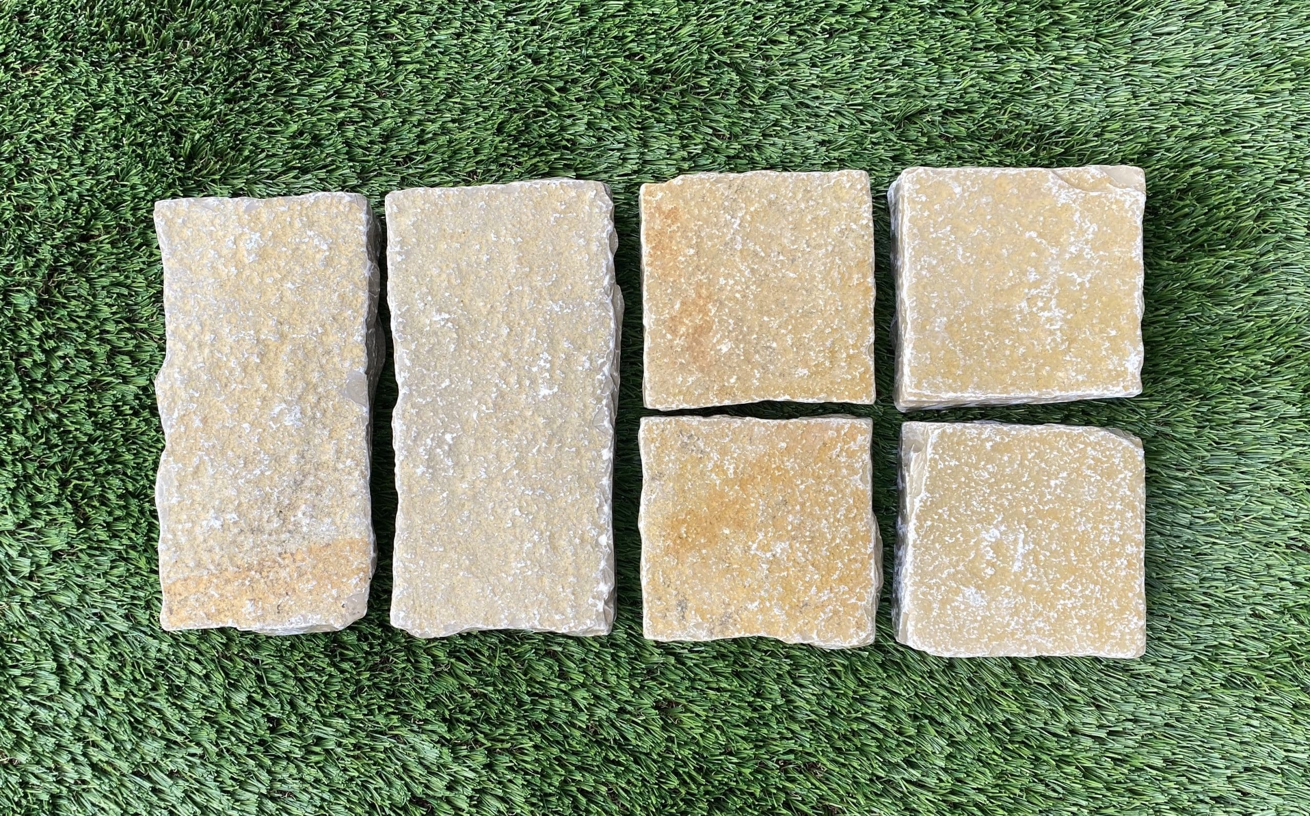 Yellow Limestone Tumbled Cobble - Sandstone Supplies Uk