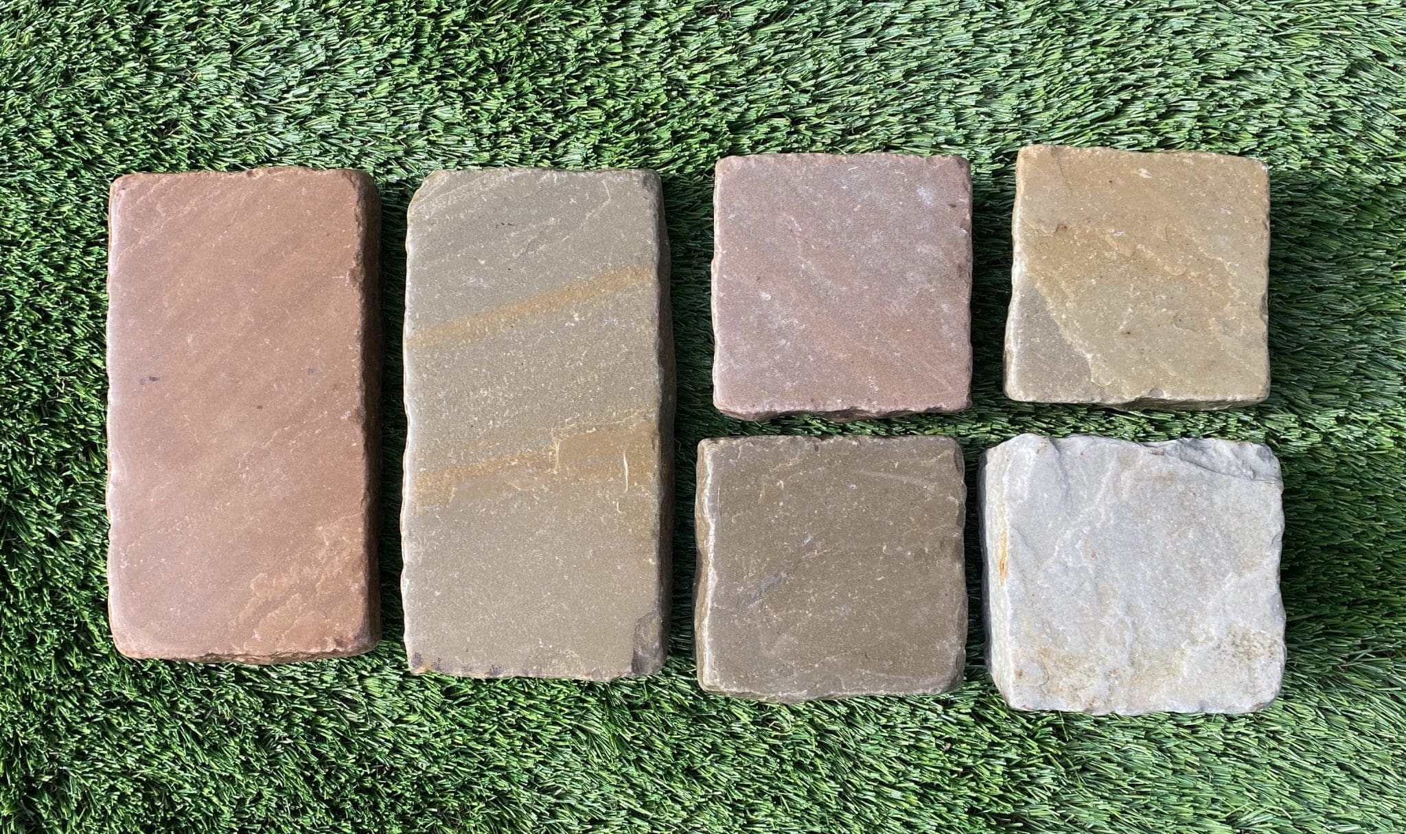Raj Green Tumbled Cobbles- Indian Sandstone - Sandstone Supplies Uk